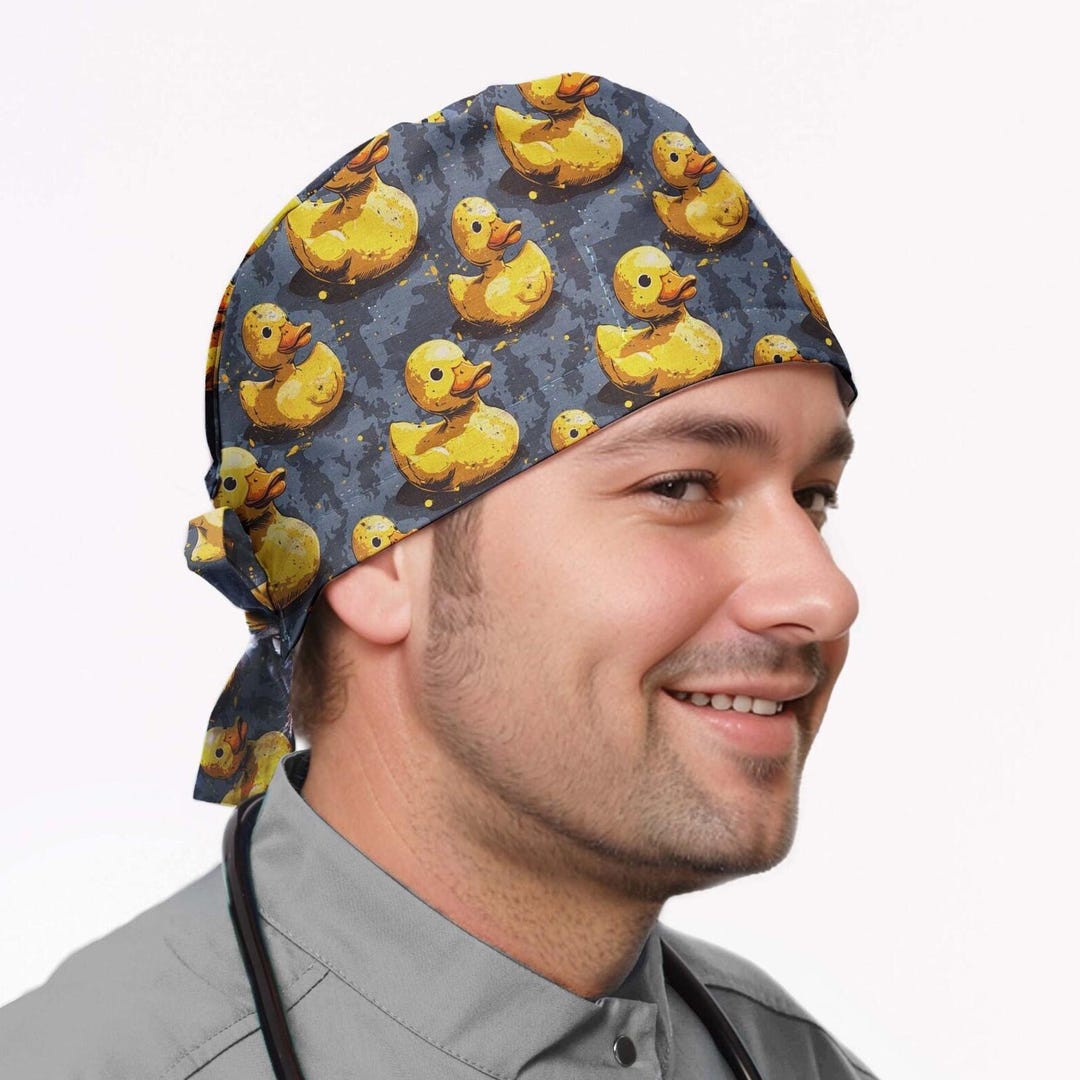 Funny Scrub Cap for Men, Yellow Rubber Ducks Surgical Hat - Etsy