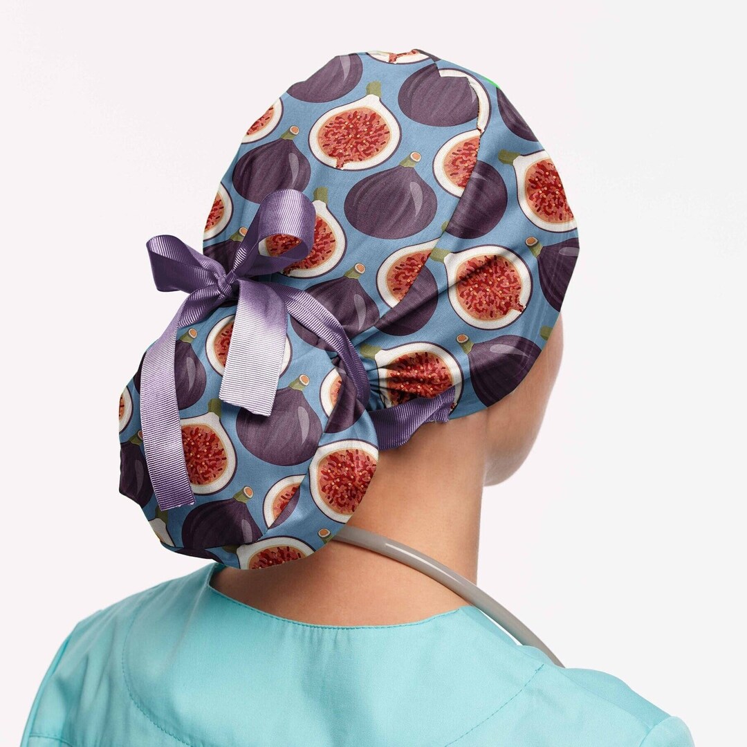 Figs Ponytail Scrub Cap for Women, Tropical Fruits Euro Surgical Hat - Etsy