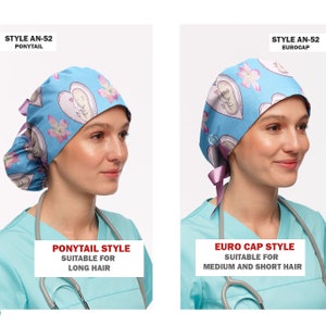 Anatomy Scrub Cap Women, Obgyn Scrub Caps, Ponytail Surgical Cap, Nurse ...