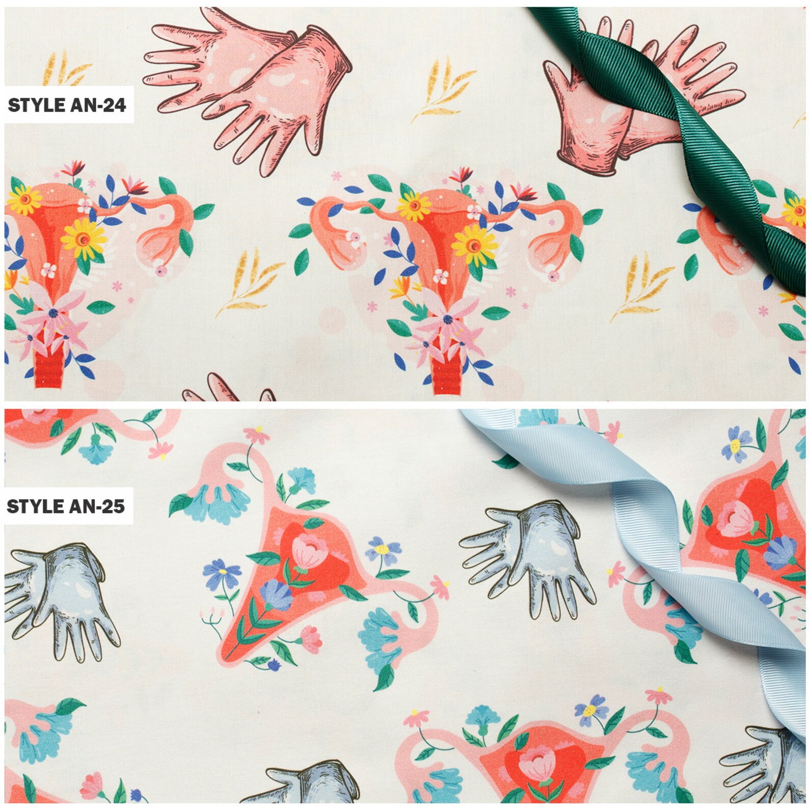 Anatomy Scrub Cap for Women, Uterus Surgical Caps, Ponytail Scrub Hat ...