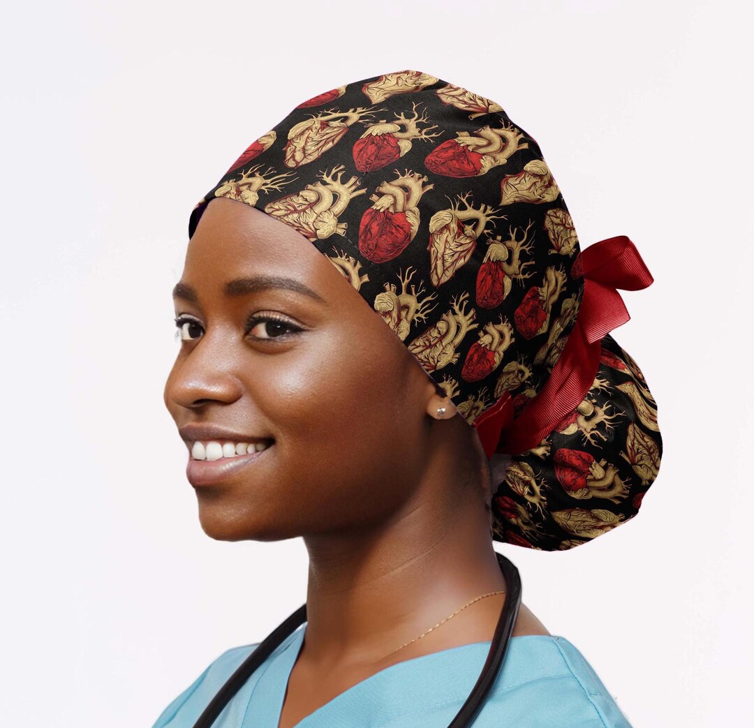 Anatomy Heart Ponytail Scrub Cap: Medical Surgical Hat - Etsy