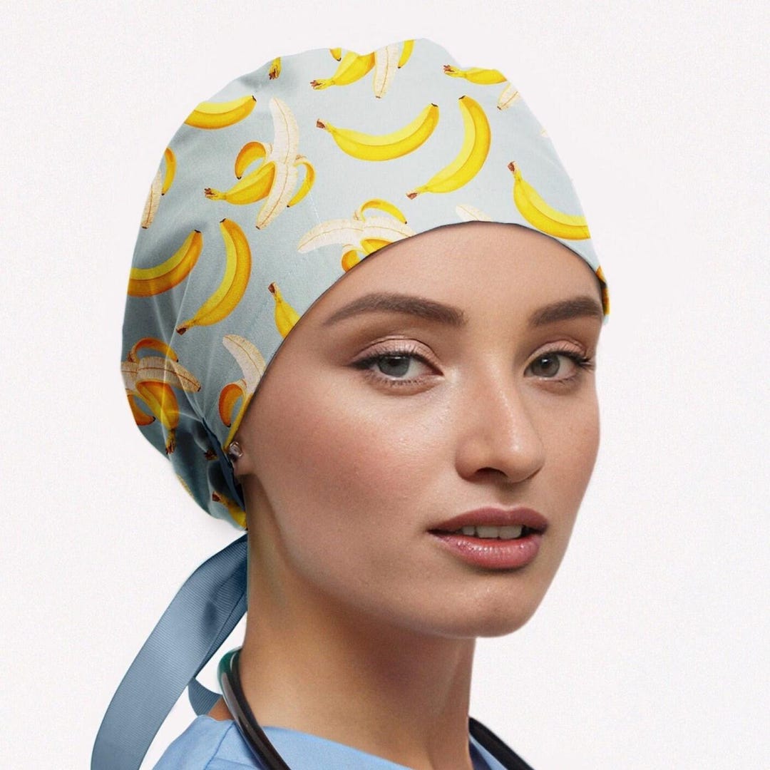 Bananas Print Women's Scrub Cap: Tropical Fruits Surgical Hat - Etsy