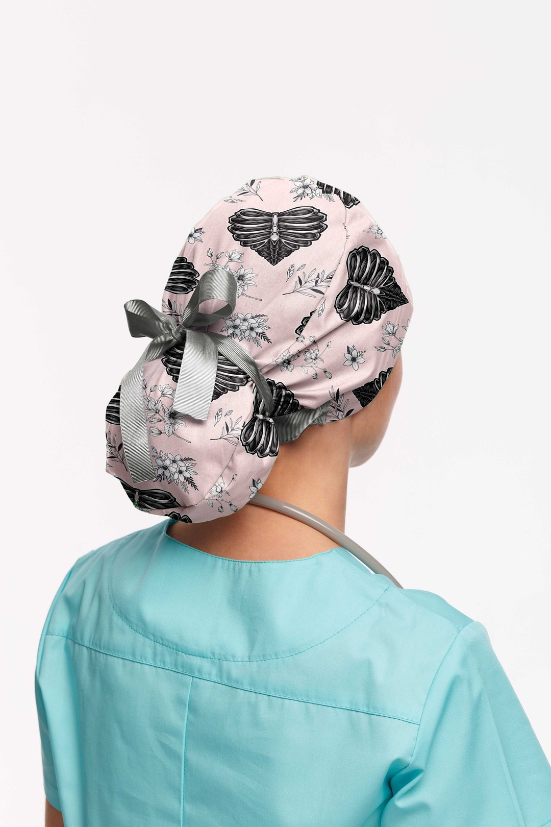 Anatomic Ribs Scrub Caps for Women, Euro Surgical Cap, Ponytail Scrub ...