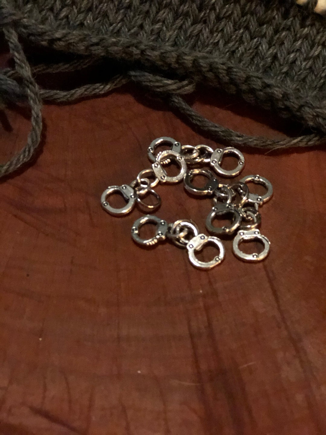 Silver Handcuff Knitting Stitch Markers - Etsy