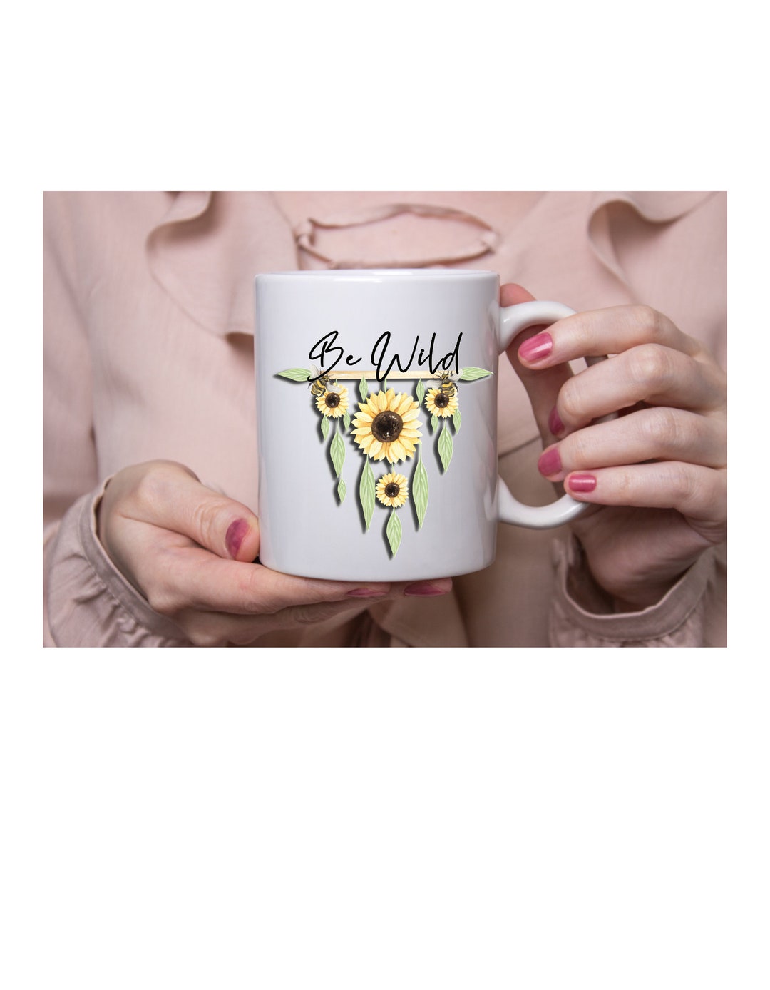 Be Blessed Mug for Coffee Tea Bee Sunflower Design Gift for Her Mom ...