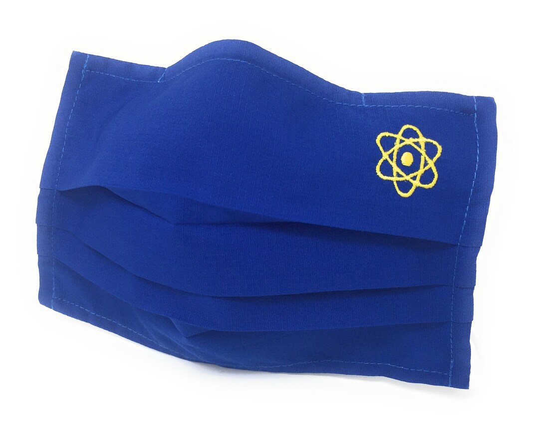 Blue Face Mask Cover,embroidered Design,filter Pocket, Flexible Nose ...