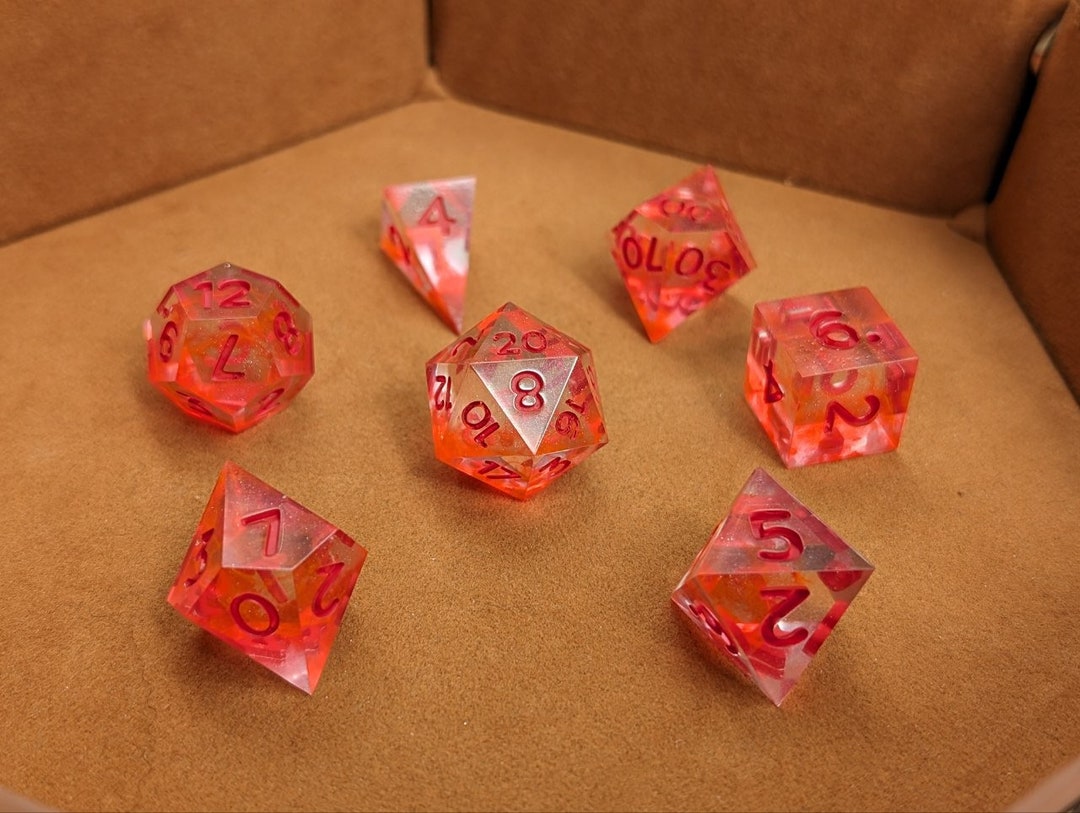 Blood-drop Dnd Dice Set D20/D%/D12/D8/D6/D4 - Etsy