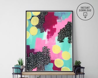 Color block art | Etsy