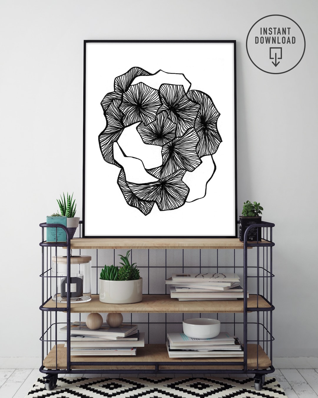 Line Work, Printable Art, Printable Wall Art, Instant Download ...