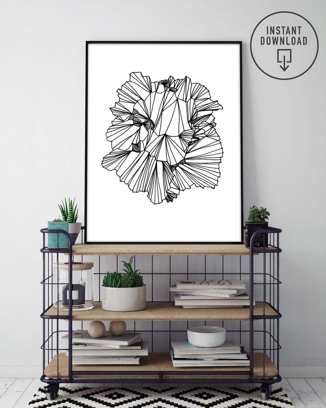 Line Work, Printable Art, Printable Wall Art, Instant Download ...