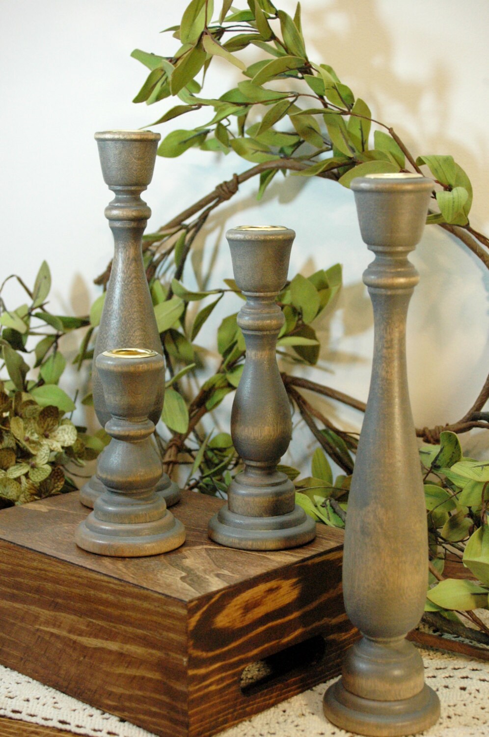 Christmas Candlesticks Holiday Candle Sticks Wood - Etsy