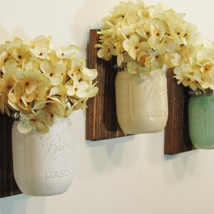 Painted Mason Jars, Wall Decor, Farmhouse Decor, Kitchen Decor, Rustic ...