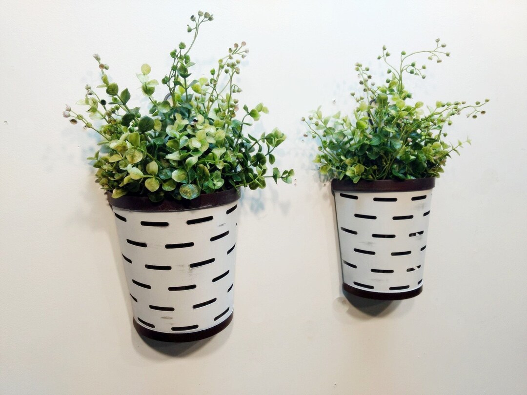Olive Bucket Planter, Olive Bucket Wall Decor, Farmhouse Kitchen Decor ...