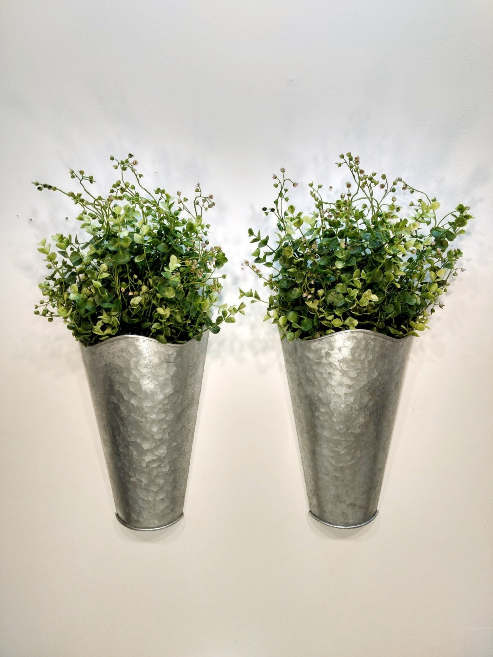 Rustic Galvanized Wall Sconce With Eucalyptus, Farmhouse Decor - Etsy