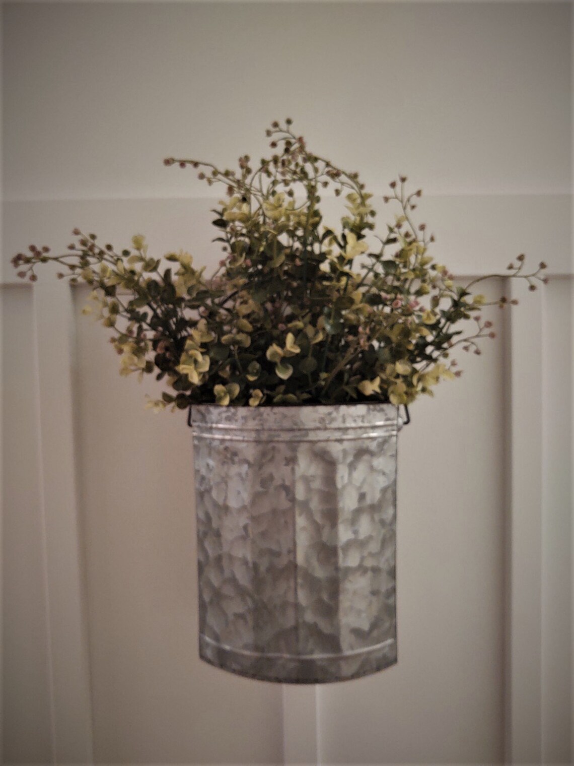 Rustic Galvanized Metal Flower Basket, Modern Farmhouse Decor - Etsy