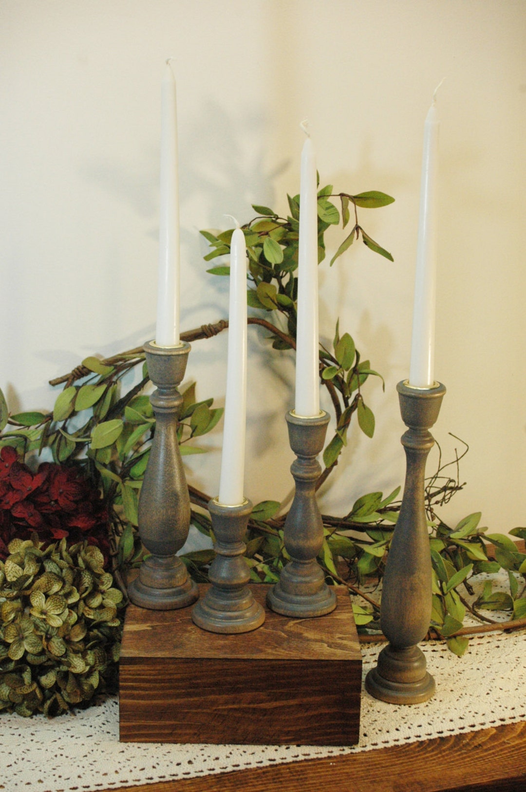 Candlestick Sets, Gray Home Decor Items, Christmas Candlesticks, Rustic ...