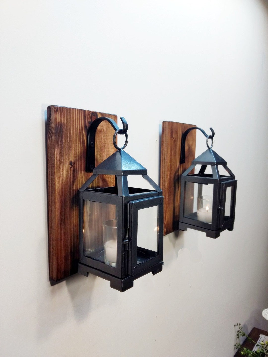 Rustic Black Metal Lantern, Rustic Home Decor, Rustic Wall Decor ...