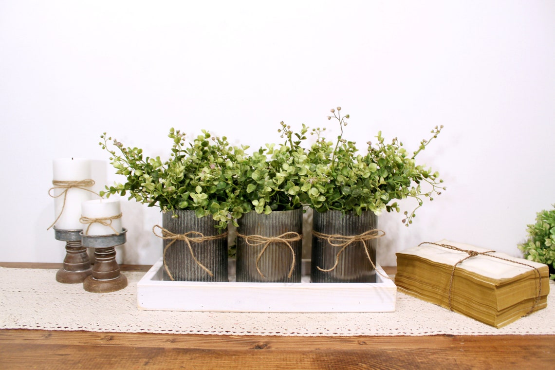 Modern Farmhouse Table Centerpiece Centerpiece With Flowers - Etsy