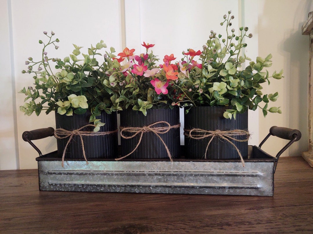 Rustic Table Centerpiece, Modern Farmhouse Table Centerpiece, Unique ...