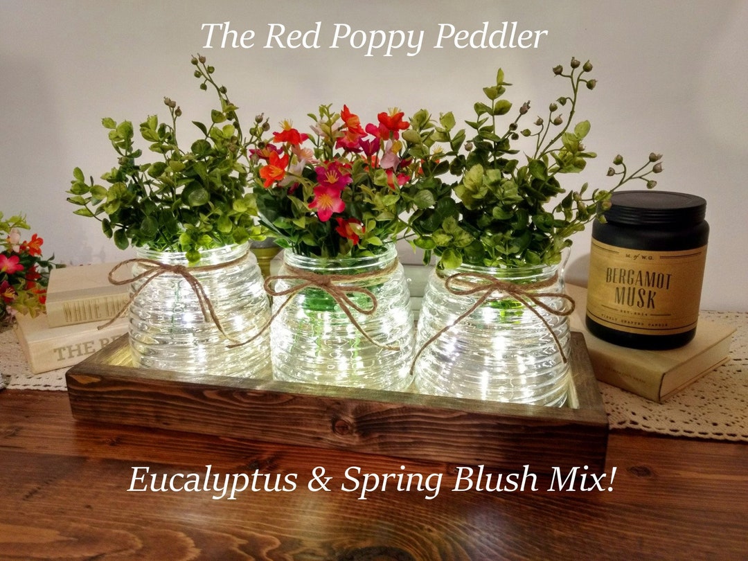 Rustic Farmhouse Table Decor, Boxwood Decor, Rustic Home Decor ...