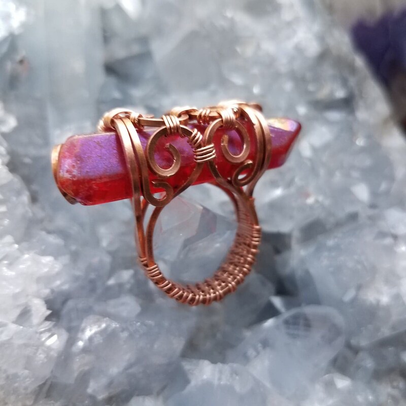 Ruby Aura Quartz - Etsy