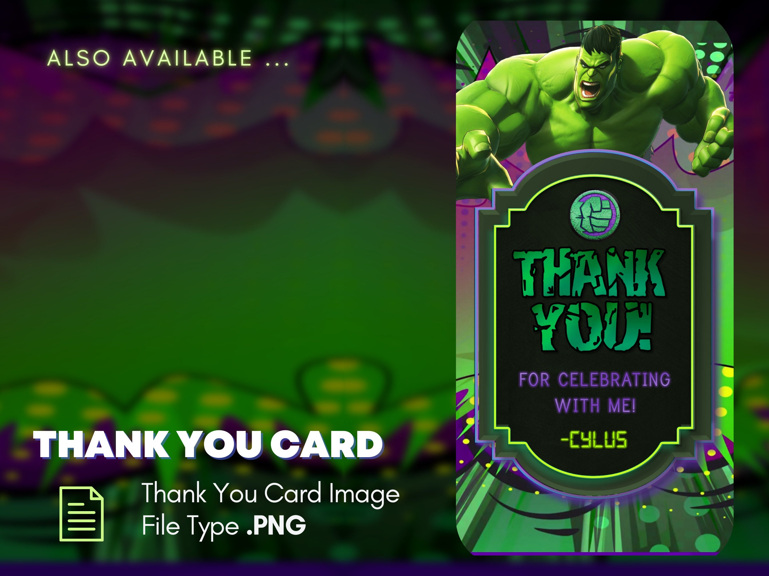 Hulk Text Message Invitation Incredible Hulk Birthday | Etsy