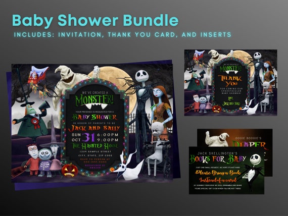 Nightmare Before Christmas Baby Shower Bundle Invitation | Etsy