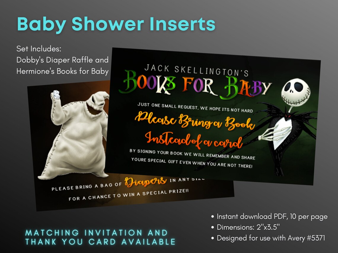 Nightmare Before Christmas Baby Shower Bundle Invitation | Etsy