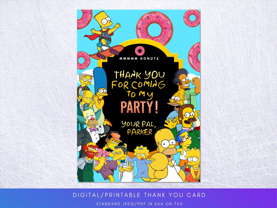 The Simpsons Invitation Simpsons Birthday Simpsons invite | Etsy