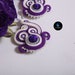 Purple Rose Soutache Earrings Soutache Jewelry Swarovski Jewelry - Etsy