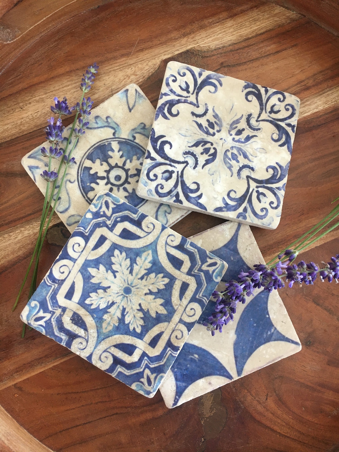 Blue Azulejos Coasters Set of 4 - Etsy