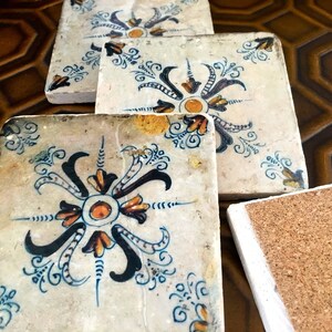 Isa Spanish Tile Coasters- Antique Spanish Coasters, Stone Coasters ...