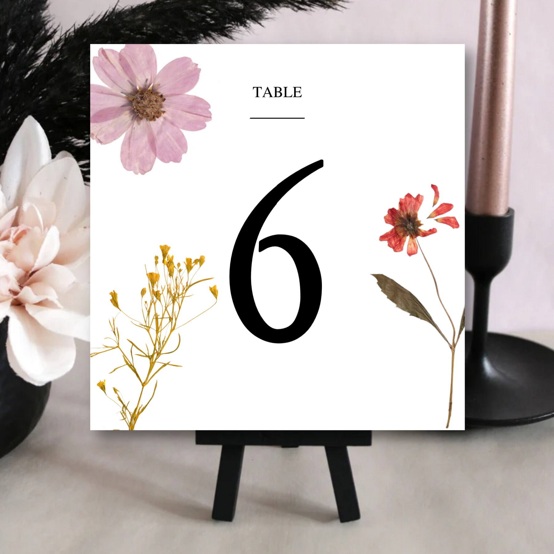 Dried Flower Table Numbers Set of 10 - Etsy