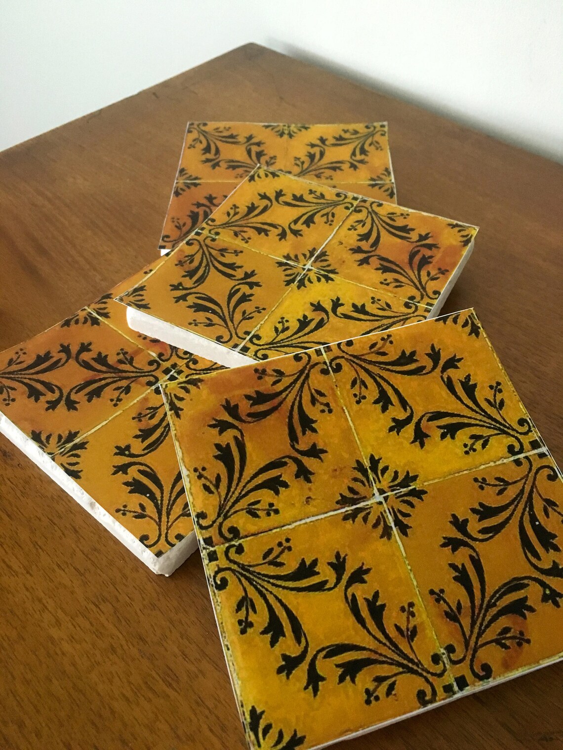 Madrid Tile Coasters Antique Spanish Coasters Stone - Etsy