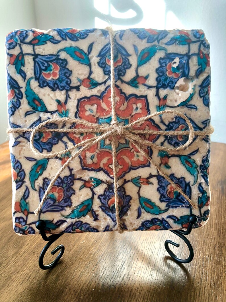 Iznik Stone Trivet 6x6 - Etsy