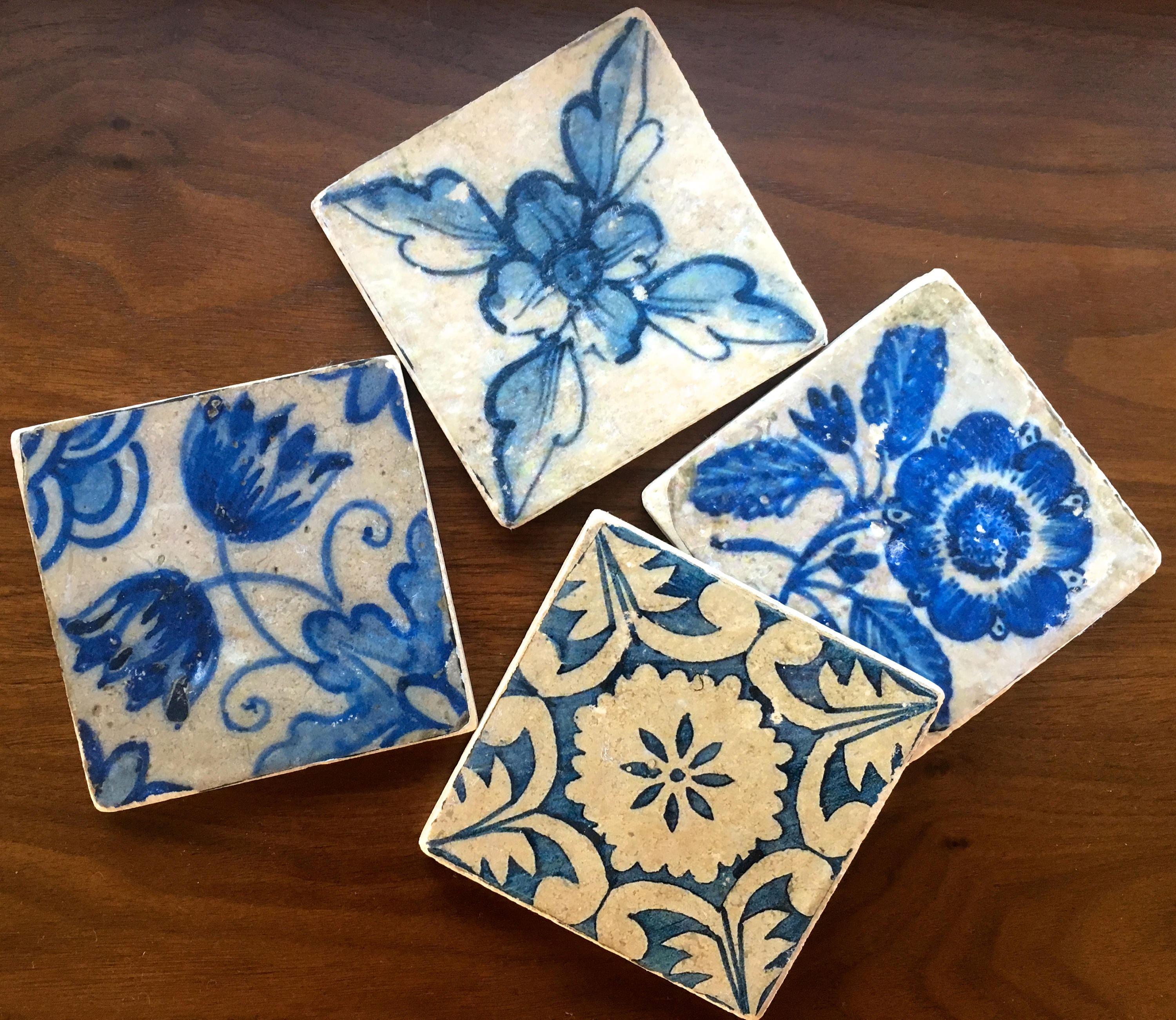 Azulejos Floral Tile Coasters Portuguese inspired blue tiles | Etsy