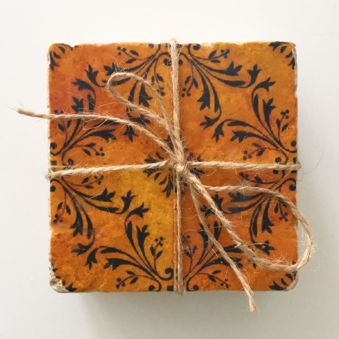 Madrid Tile Coasters Antique Spanish Coasters Stone - Etsy