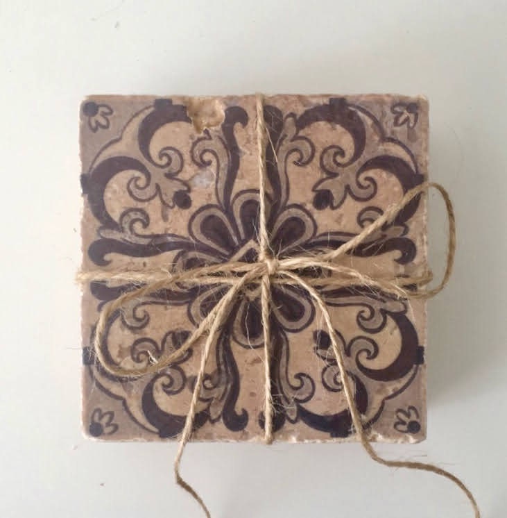 Azulejos Tile Coasters Portuguese Inspired Blue Stone - Etsy