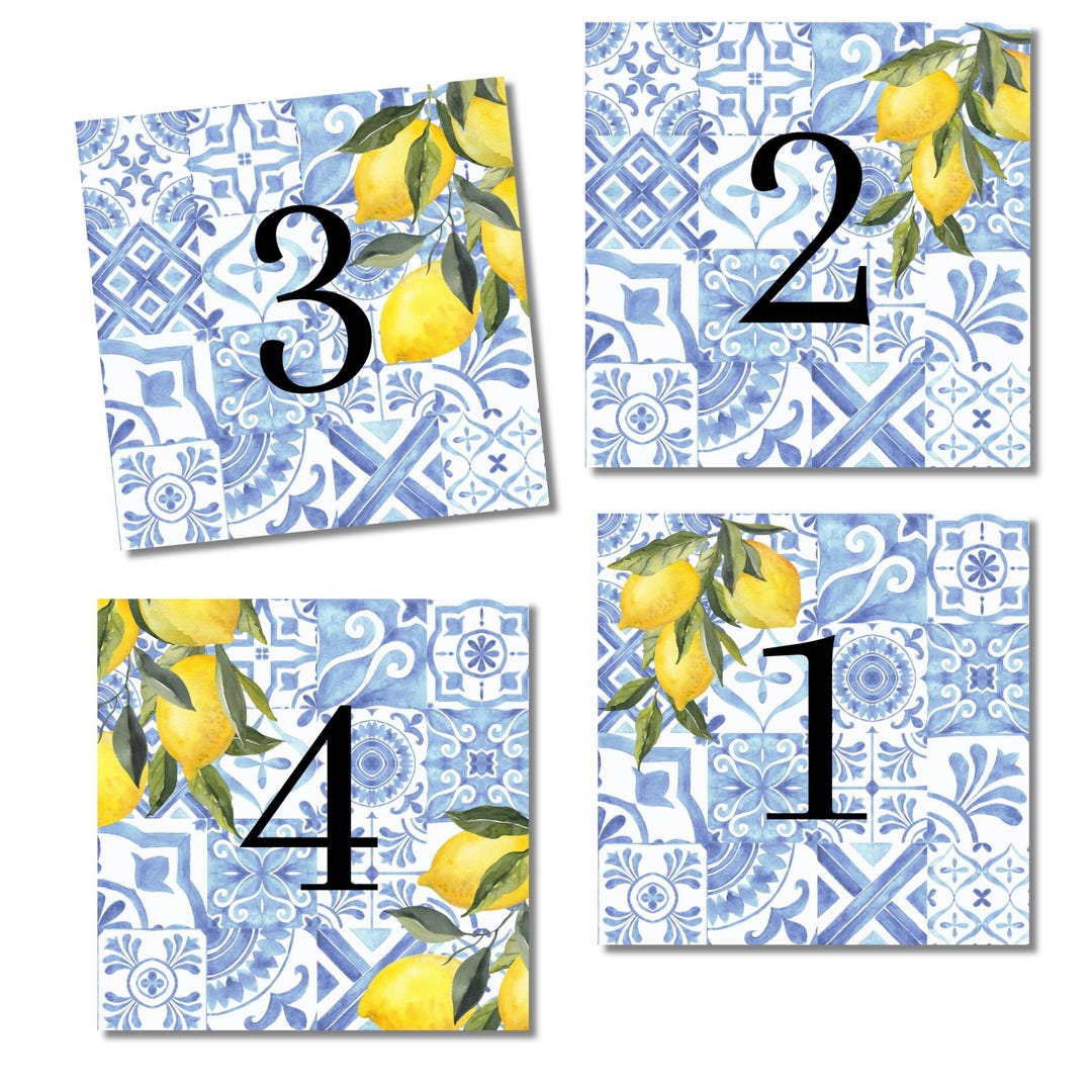 Italian Lemon Table Numbers- Set of 10 - Etsy
