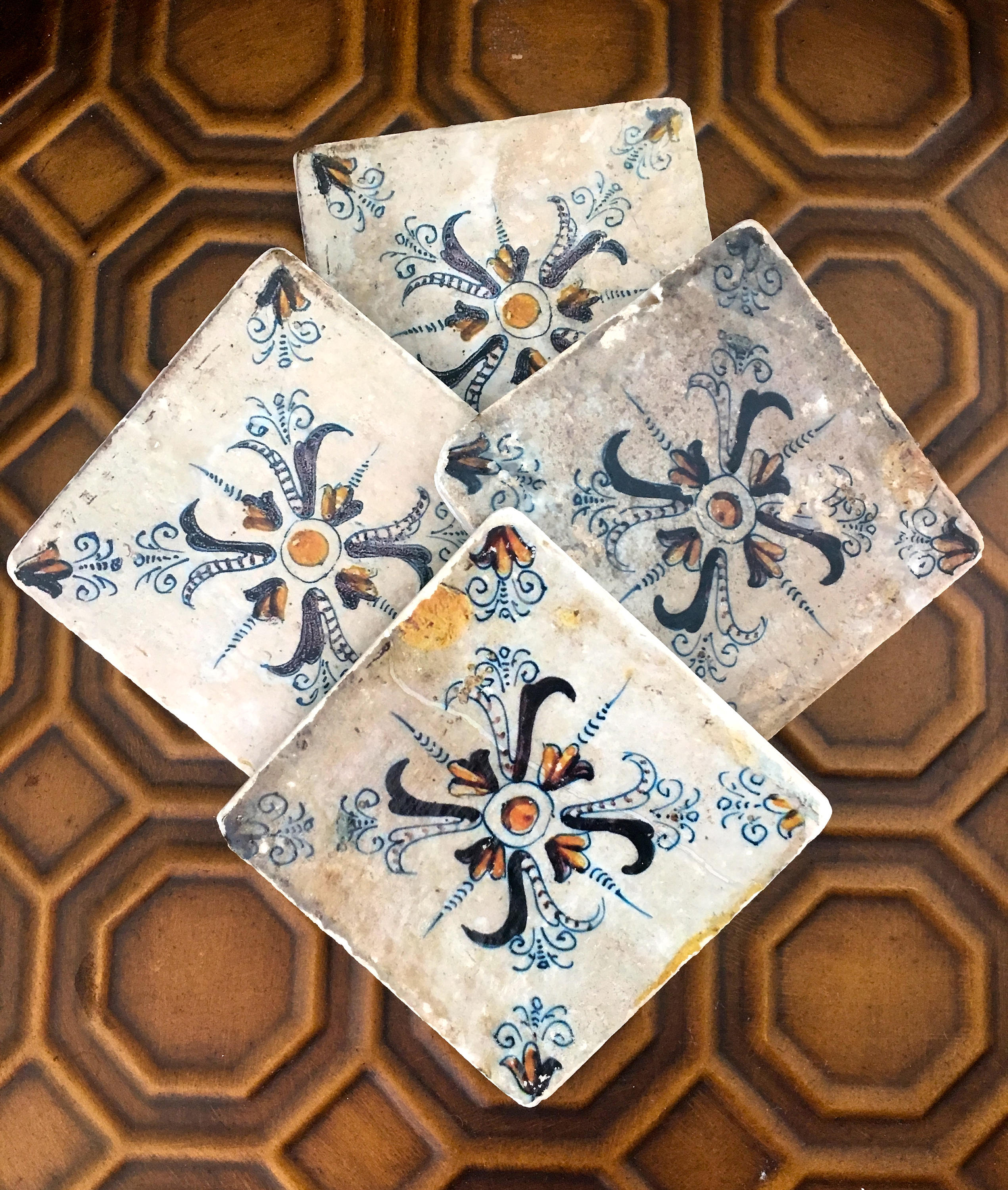 Isa Spanish Tile Coasters Antique Spanish Coasters Stone - Etsy