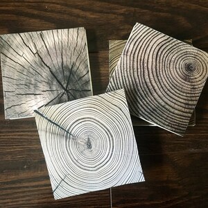 PNW Tree Rings Coasters- Stone Coasters, Set of 4 - Etsy