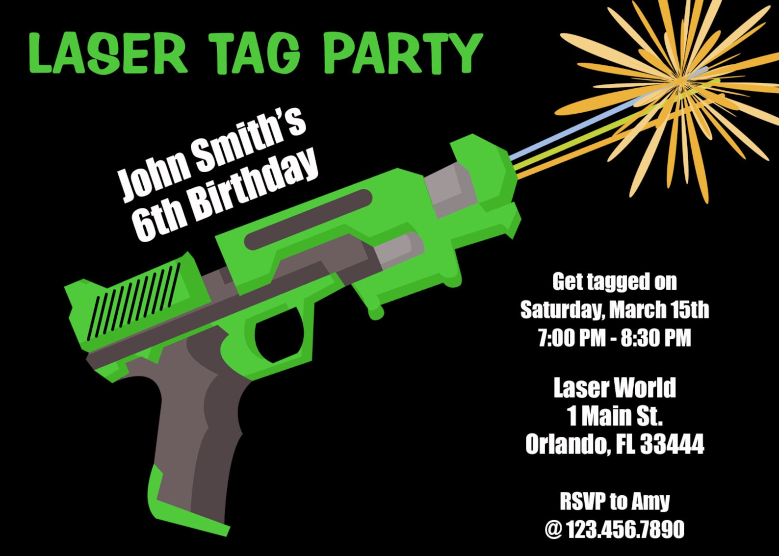 Laser Tag Birthday Invitation - Etsy