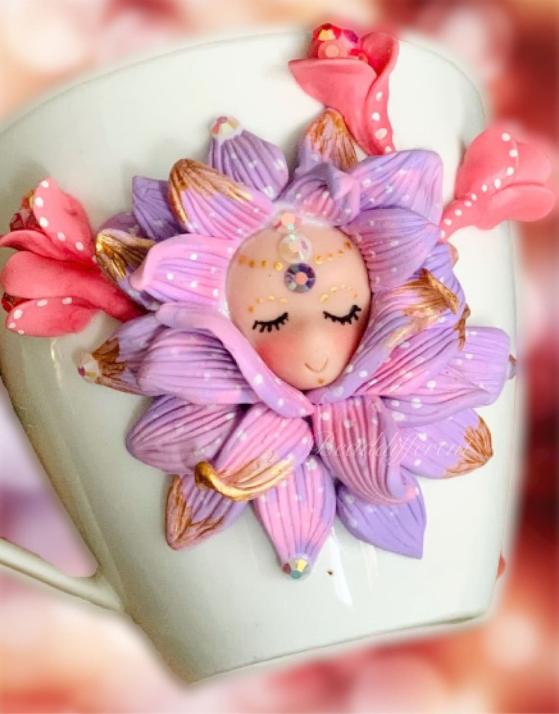 Coffee mugs polymer clay tea cups. Handmade drink mugs | Etsy