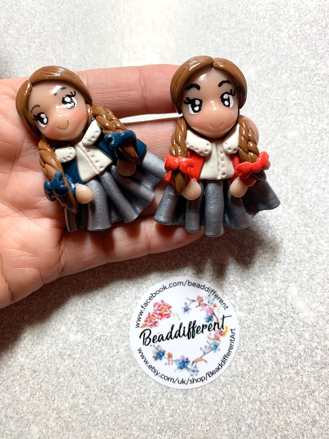 Polymer Clay School Girl. Flatback - Etsy