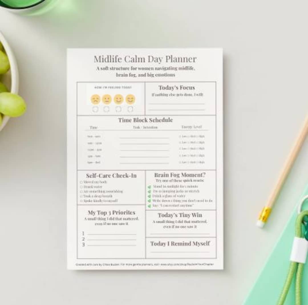 Midlife Calm Day Planner | Self-care Journal for Women (PDF) - Etsy UK