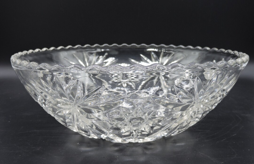 Vintage Anchor Hocking 10 5/8" Round Prescut Glass Windsor and Star ...