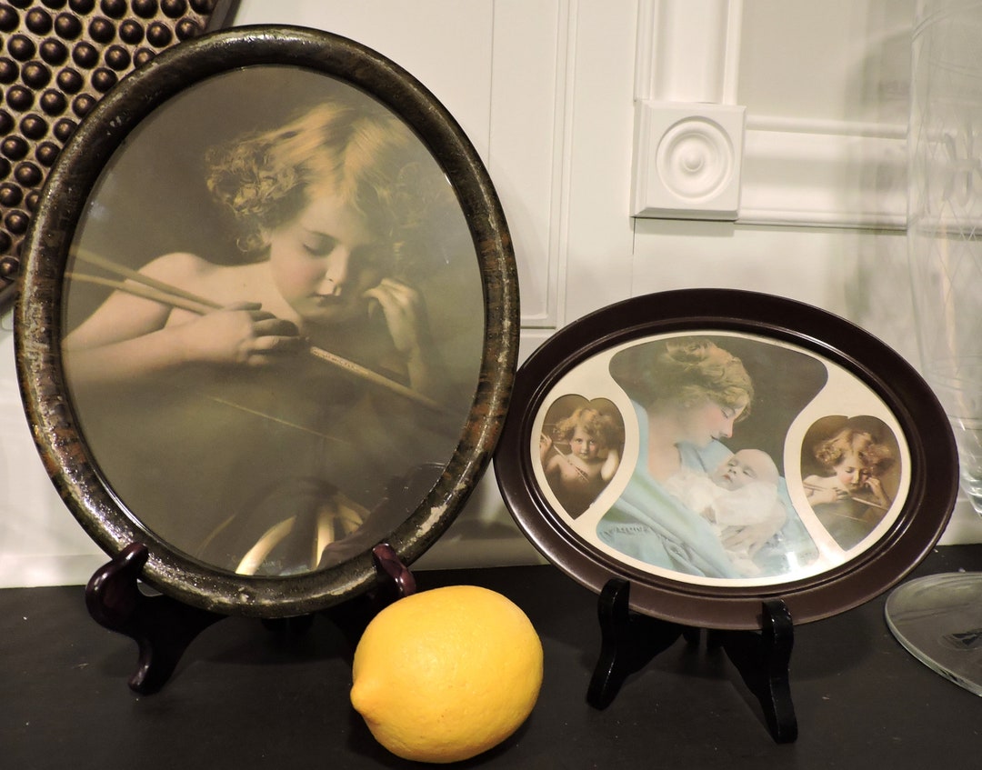 Set of 2-antique "cupid Asleep" "cupid Awake" Copyright 1897 by M B ...