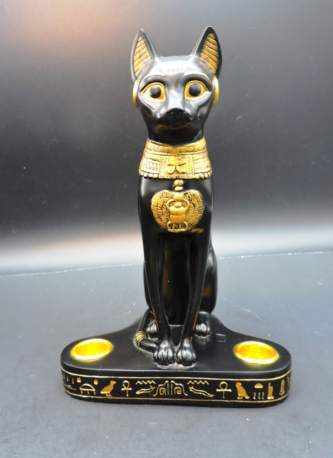 Veronese Egyptian Goddess Bastet Statue Double Candle Holder Summit ...