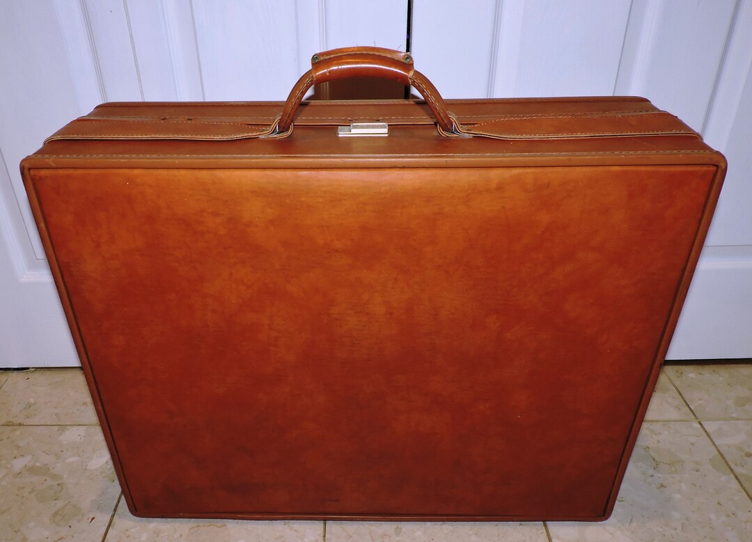 MCM Hartmann Pullman Belting Leather Tan Suitcase Luggage With Paisley ...