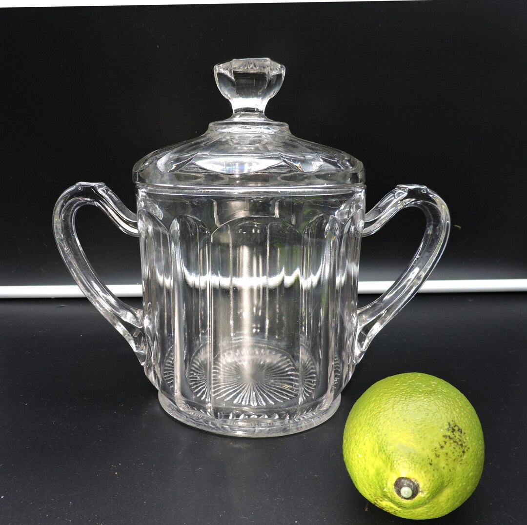 RARE Antique/vintage 2 Handle Biscuit Cracker Jar With Clear Panel ...
